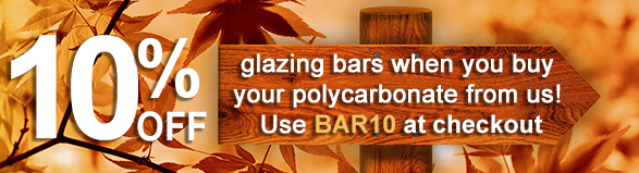 Rafter glazing bars & trims for polycarbonate and glass roofs
